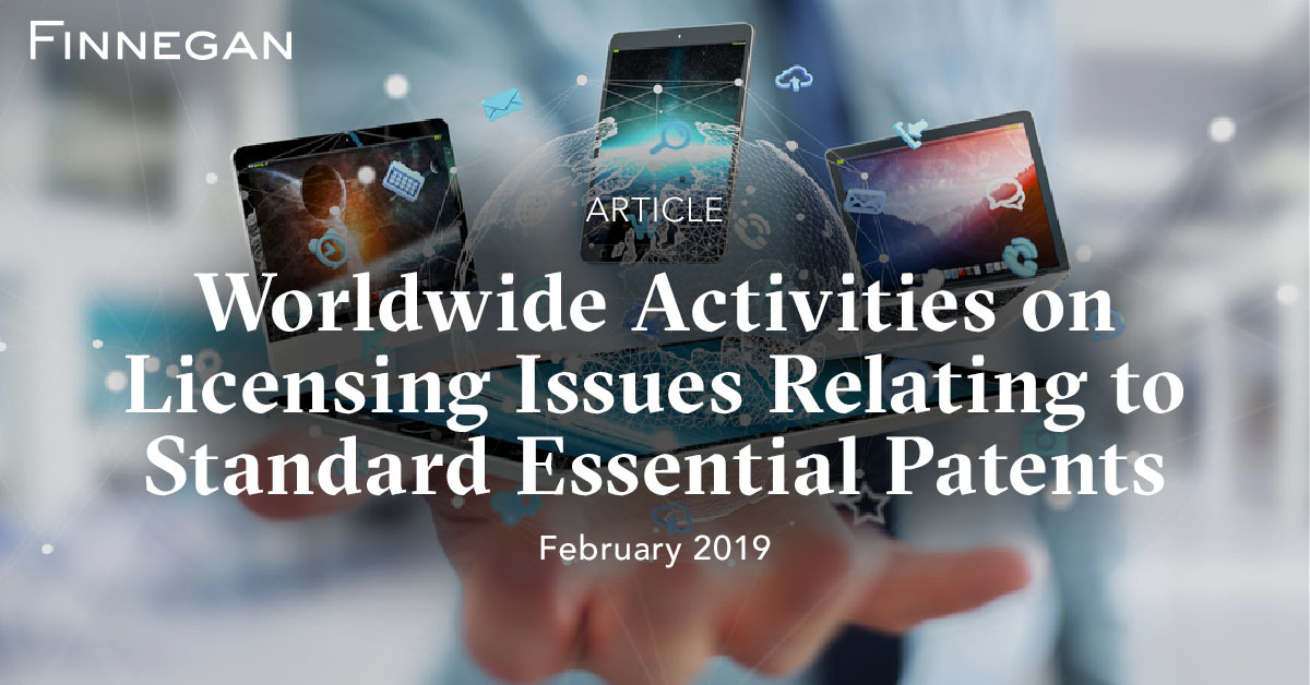 Worldwide Activities on Licensing Issues Relating to Standard Essential ...