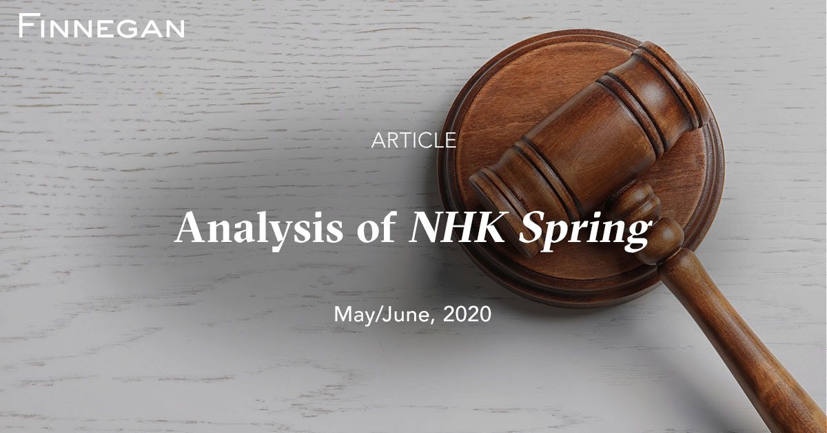 Analysis of NHK Spring | Articles | Finnegan | Leading IP+ Law Firm