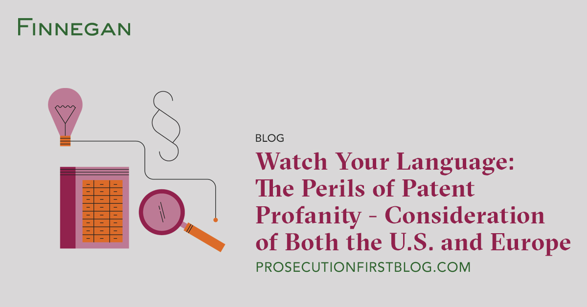 Watch Your Language: The Perils of Patent Profanity - Consideration of ...