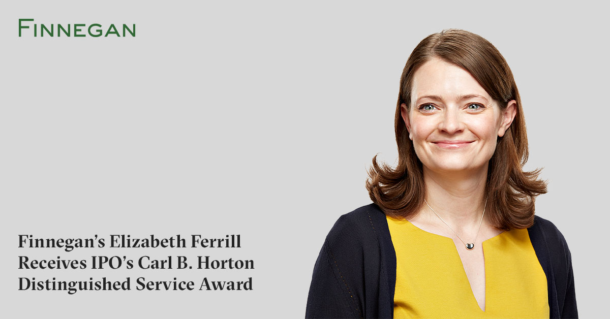 Finnegan Partner Elizabeth Ferrill Receives IPO’s Prestigious Carl B ...