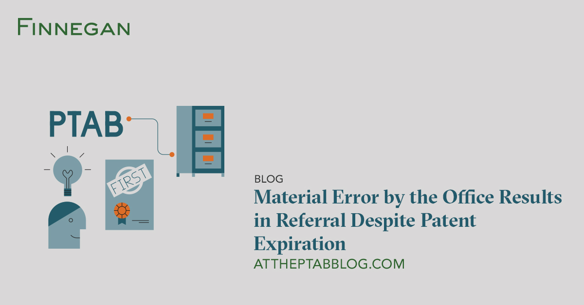 Material Error by the Office Results in Referral Despite Patent ...