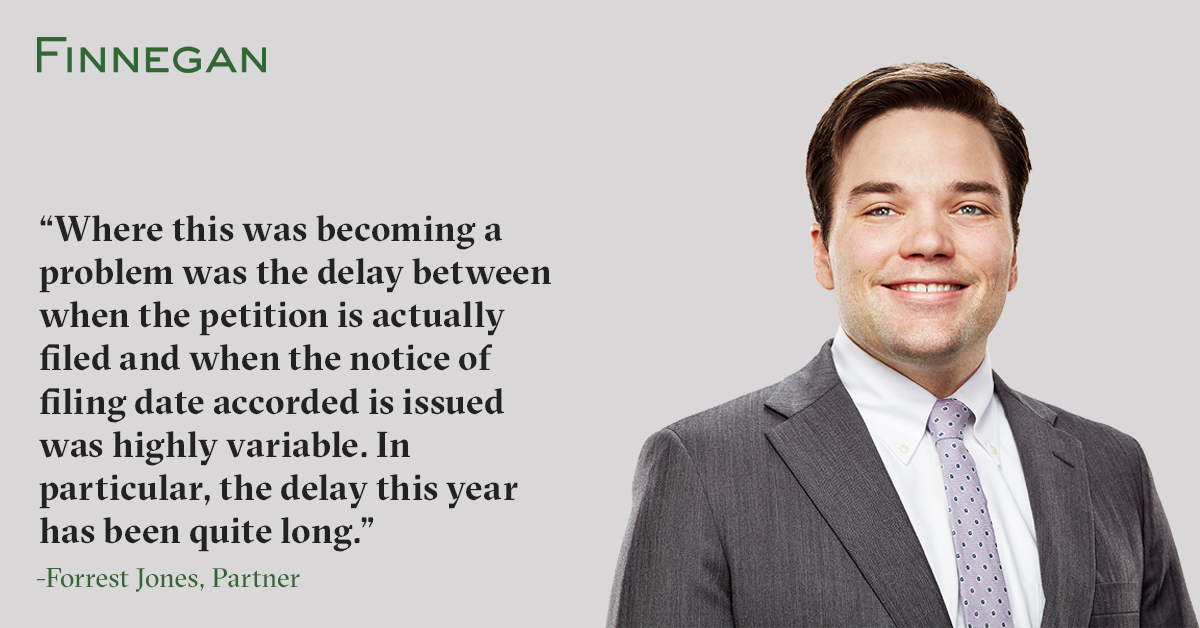 USPTO Standardizes Timeline for Setting PTAB Filing Dates | Finnegan ...