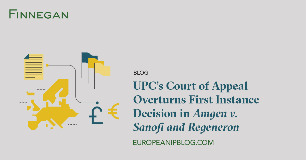 UPC’s Court of Appeal Overturns First Instance Decision in Amgen v ...