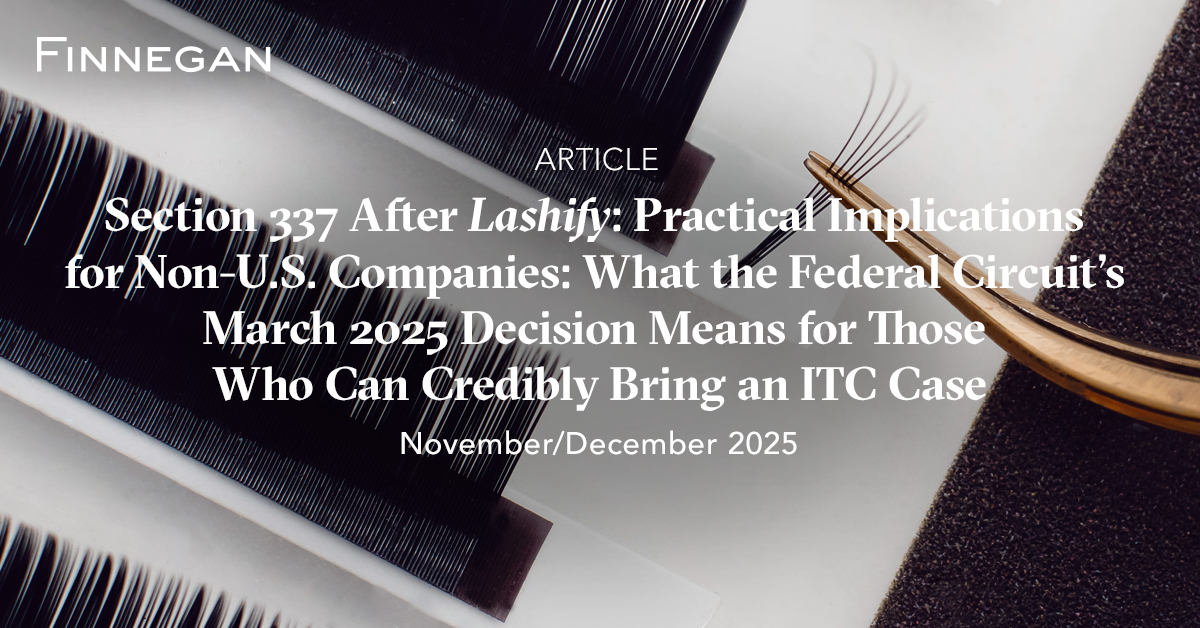 Section 337 After Lashify: Practical Implications for Non-U.S ...