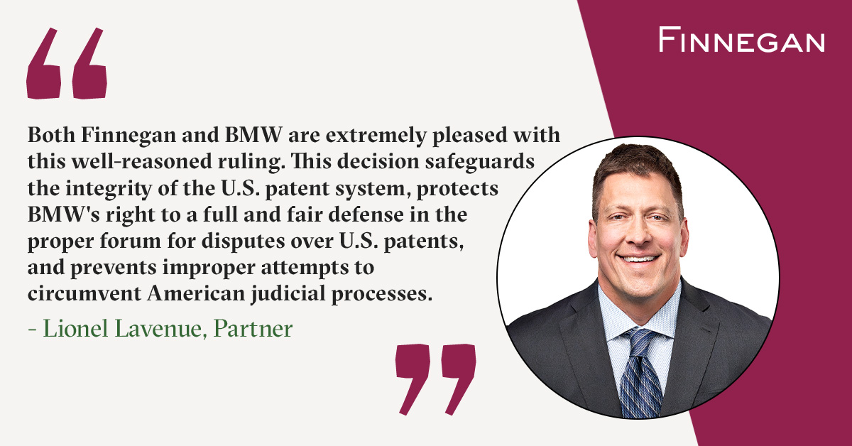 Albright Stresses IP Sovereignty in Allowing BMW Injunction | Finnegan ...