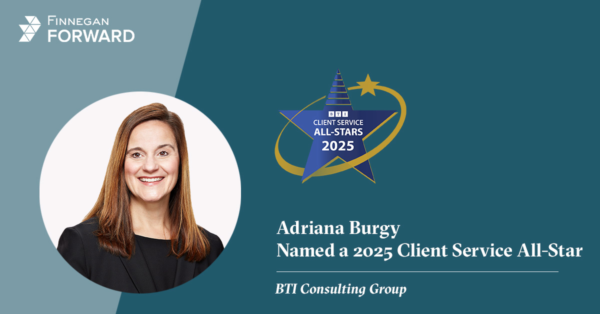 Finnegan Partner Adriana Burgy Named a 2025 BTI Client Service All-Star ...