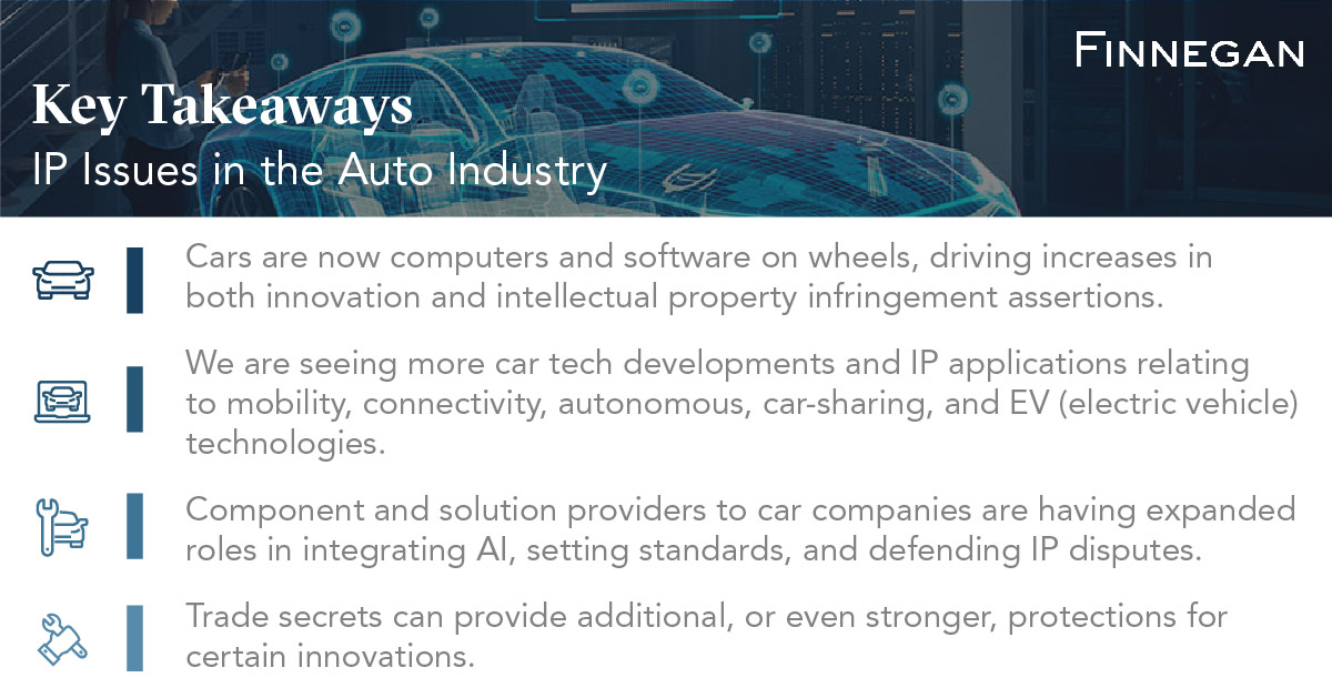 IP Issues in the Auto Industry | Events | Finnegan | Leading IP+ Law Firm