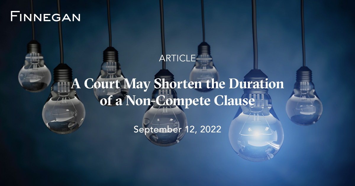 A Court May Shorten the Duration of a Non-Compete Clause | Articles ...