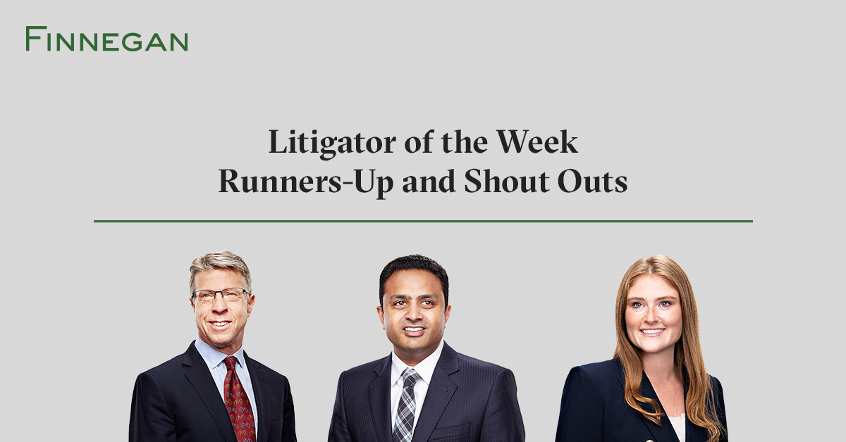 Litigator of the Week Runners-Up and Shout Outs: Sony | Finnegan ...