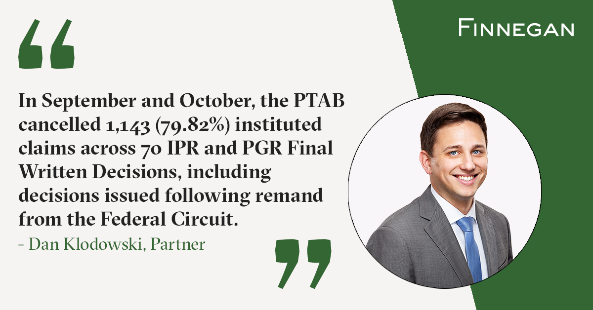 IPR and PGR Statistics for Final Written Decisions Issued in September ...
