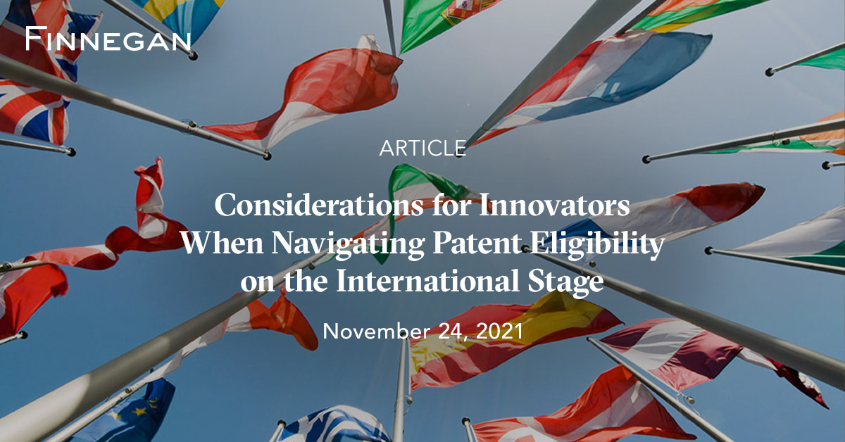 Considerations for Innovators When Navigating Patent Eligibility on the ...