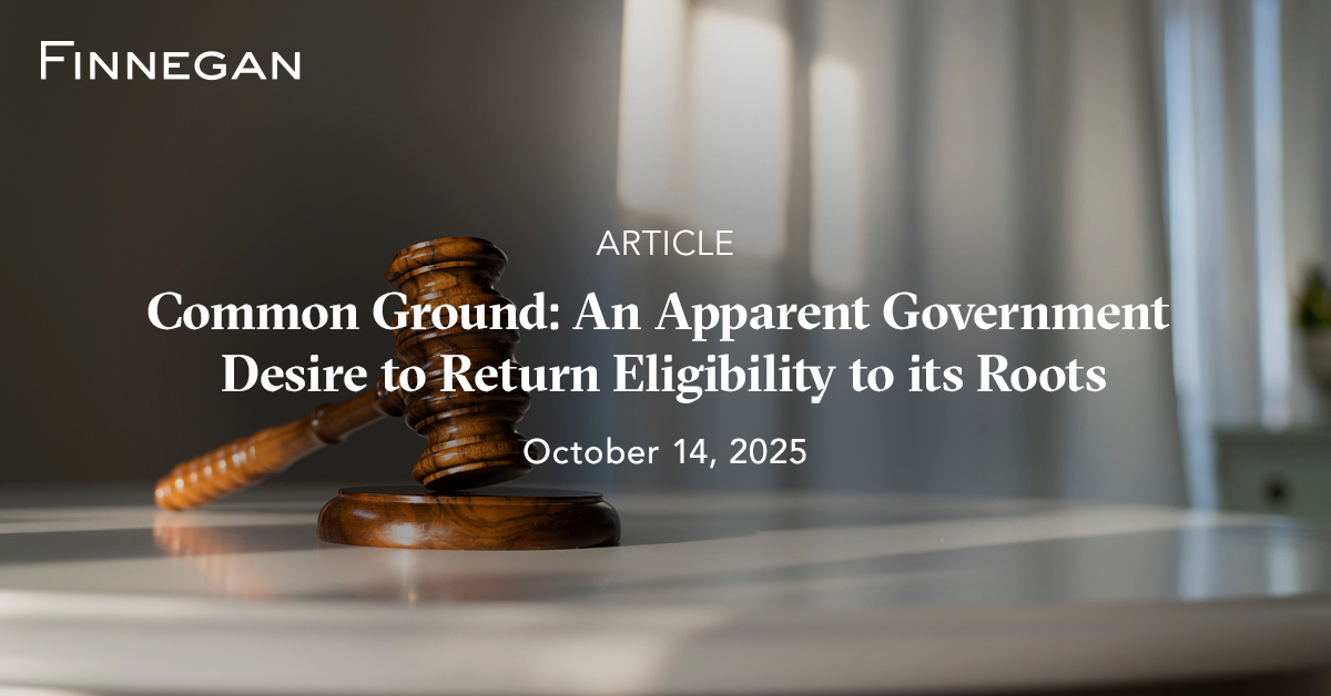Common Ground: An Apparent Government Desire to Return Eligibility to ...