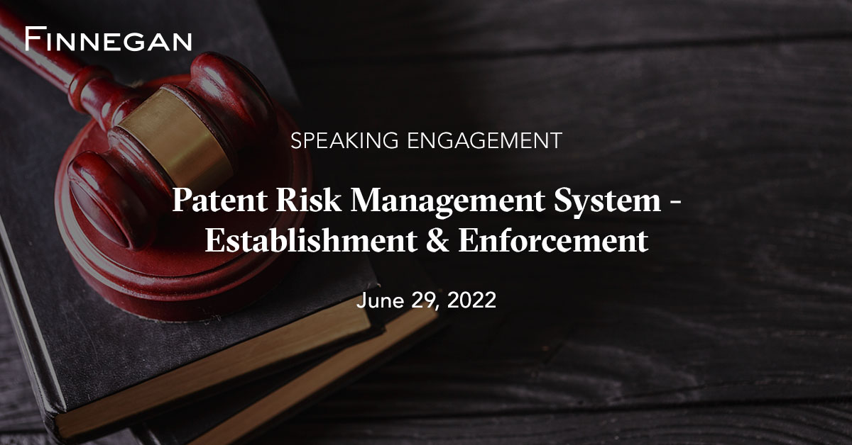 Patent Risk Management System – Establishment and Enforcement ...